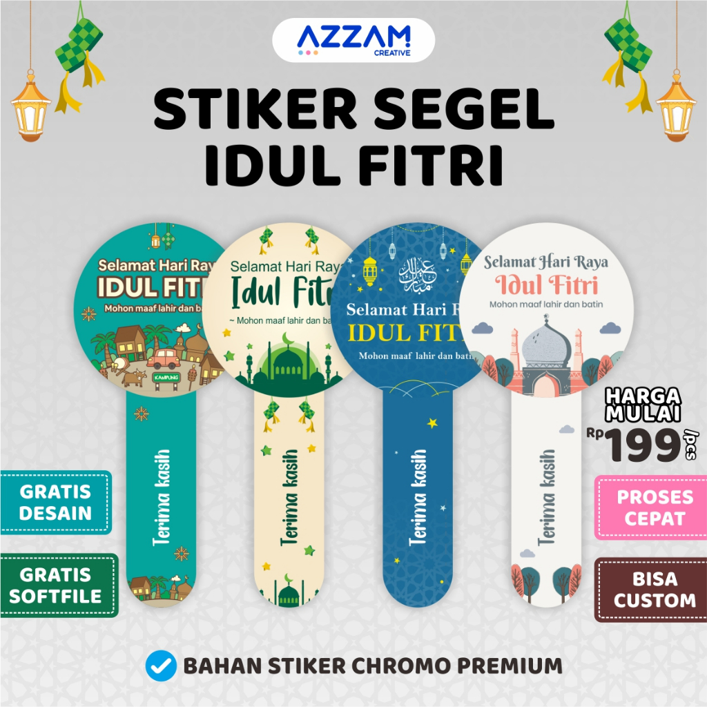Jual STIKER SEGEL IDUL FITRI / STIKER SEGEL TOPLES / STIKER SEGEL BOTOL ...