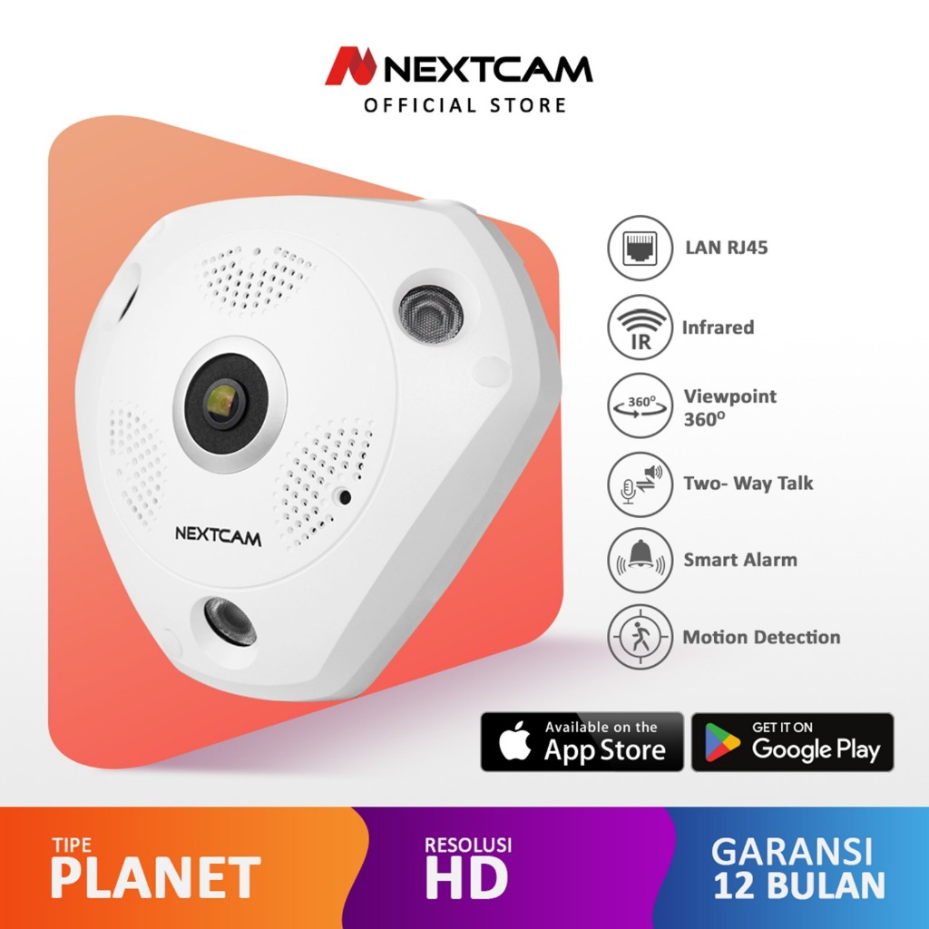 Jual Nextcam Kamera CCTV WIFI BabyCam Panorama HD FishEye Gambar Sangat ...