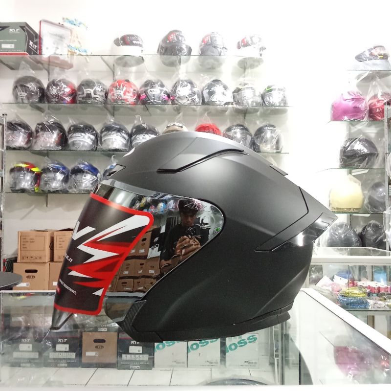 Jual HELM ALV GENOS SOLID HITAM DOFF ORIGINAL | Shopee Indonesia