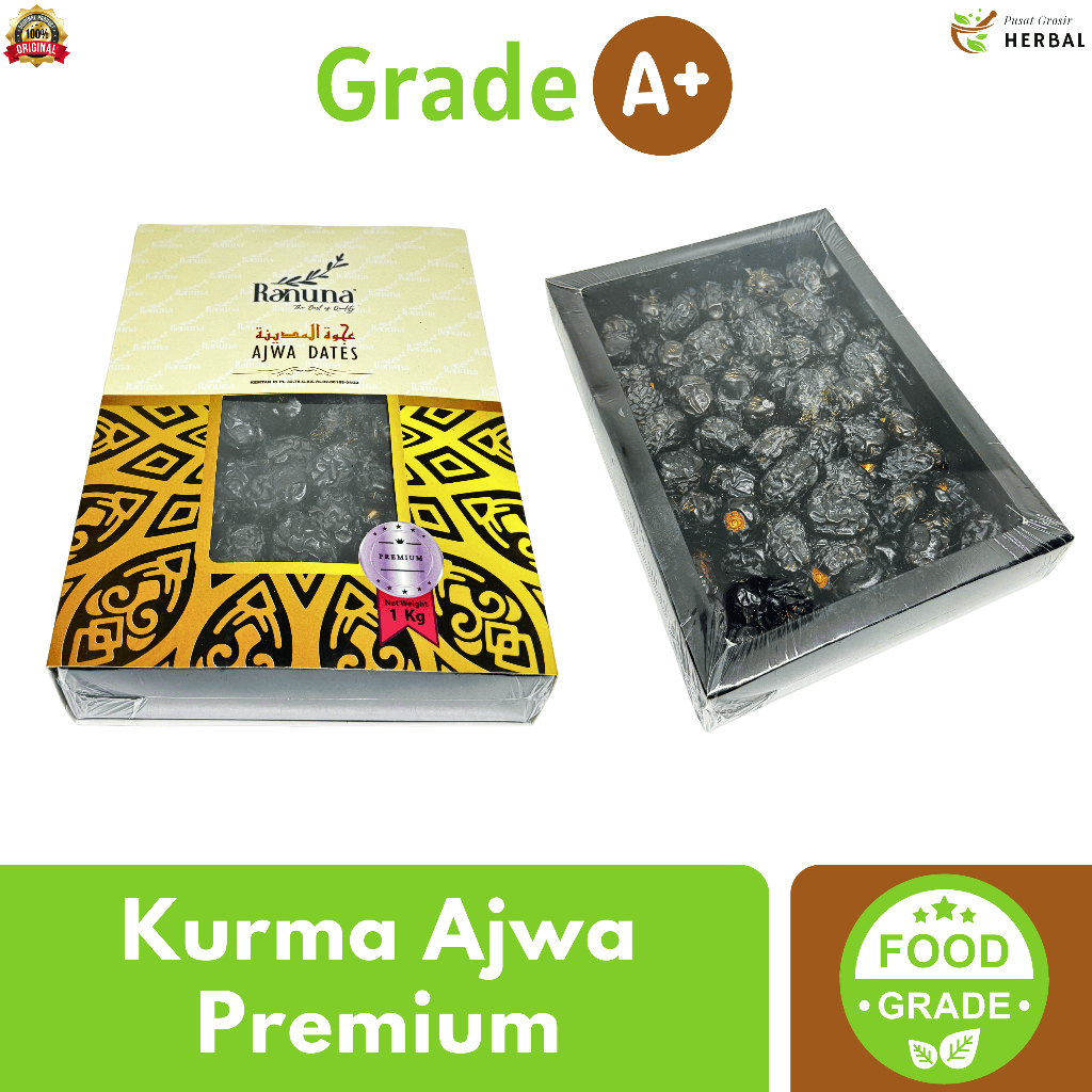 Jual Kurma Ajwa 1 Kg Asli 100% Original Ranuna Premium High Quality ...