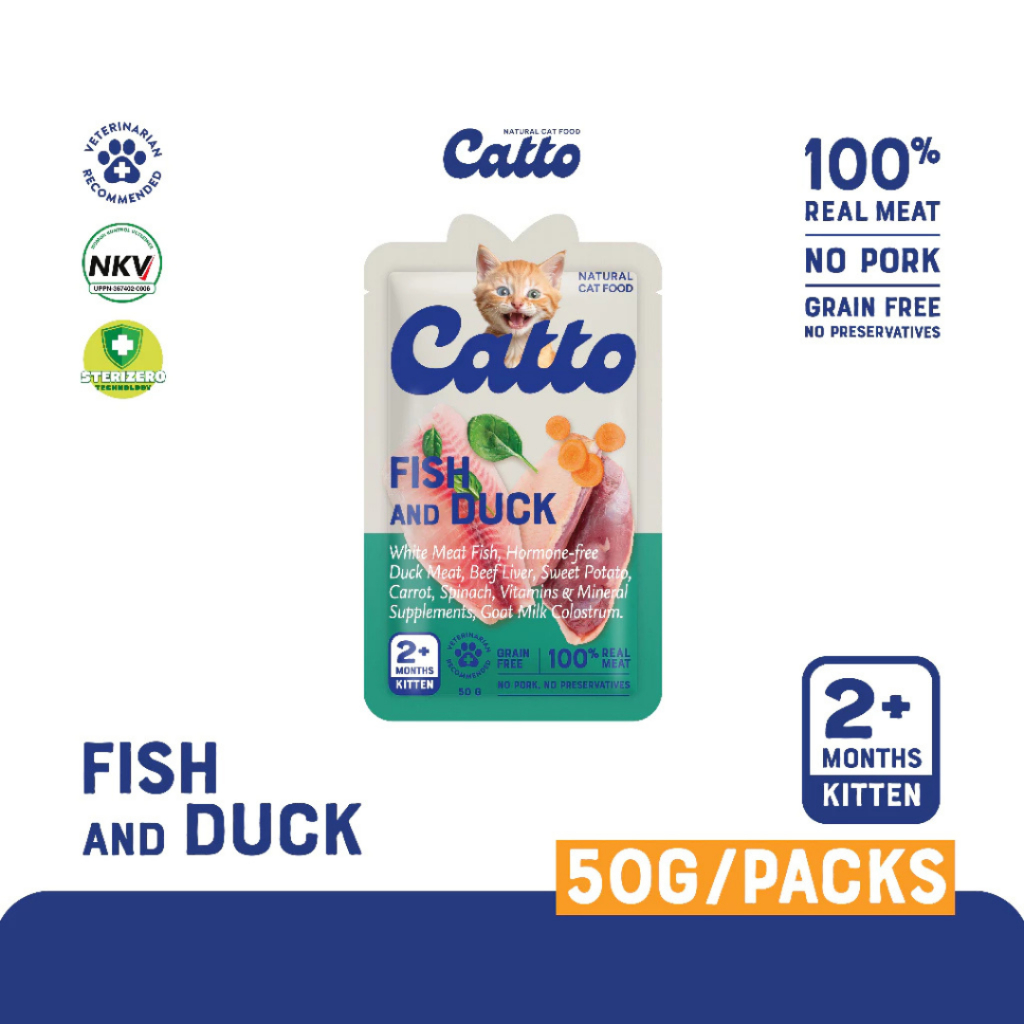 Jual Catto Cat Food - Fish and Duck | Natural Wet Cat Food | Makanan ...