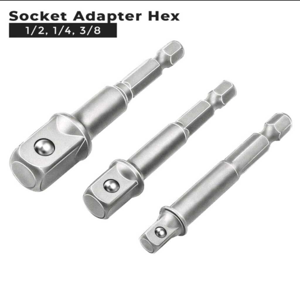 Jual APR ADAPTER KEPALA BOR HEX KUNCI SOCKET 3PC HEX IMPACT DRIVER ...