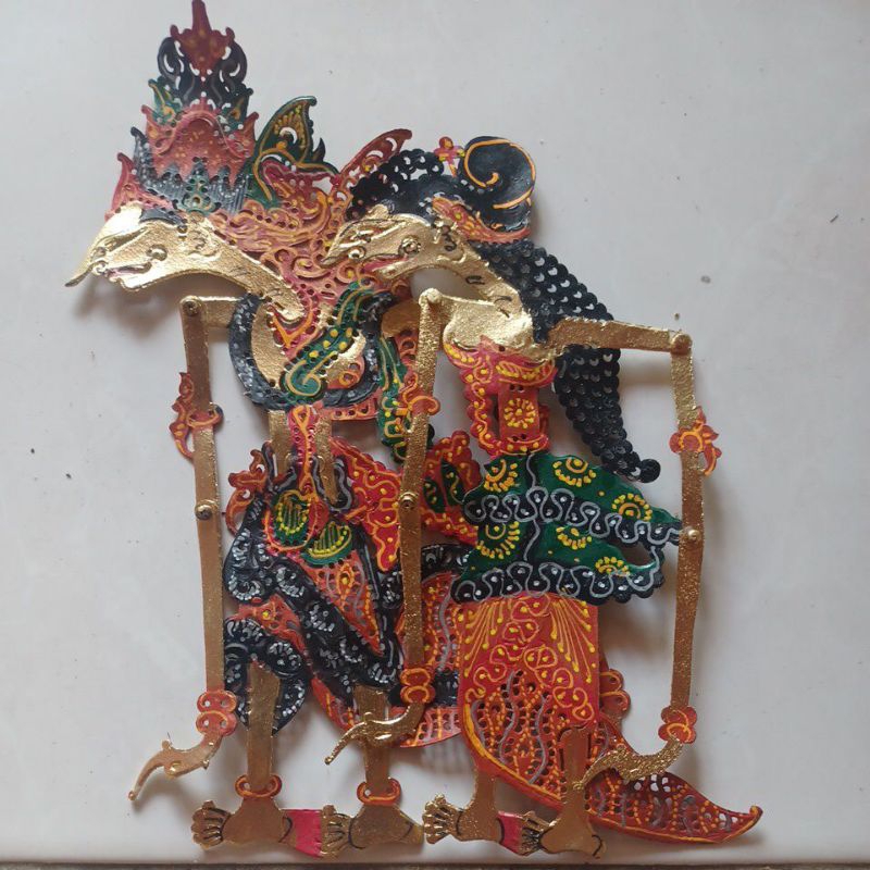 Jual mahar wayang cat batik rama sinta 16cm bahan kulit | Shopee Indonesia
