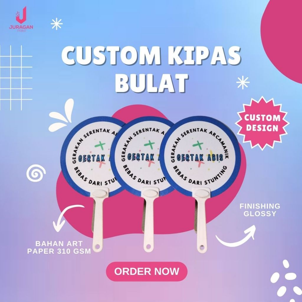 Jual Kipas Tangan Custom/Kipas Bulat Custom Design/Karakter | Shopee ...