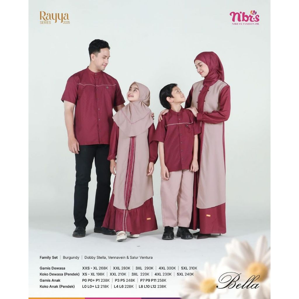 Jual SARIMBIT NIBRAS 2025 BELLA BURGUNDY / SERAGAM MUSLIM NIBRAS TERBARU RAYYA SERIES ORI ...