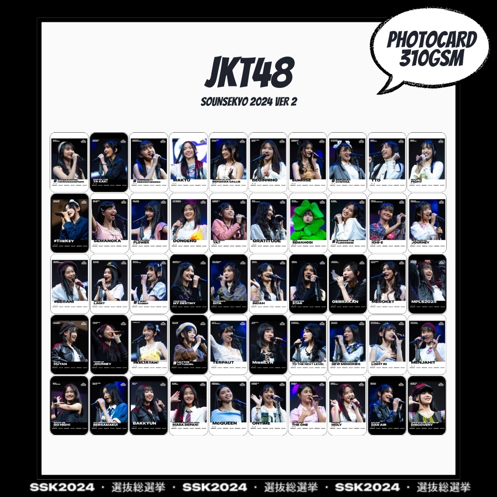 Jual PHOTOCARD JKT48 SOUSENKYO 2024 AC 310 GSM ROUNDED (HARGA 50 PCS + LAMINASI 2 SISI) ALL JPOP ...