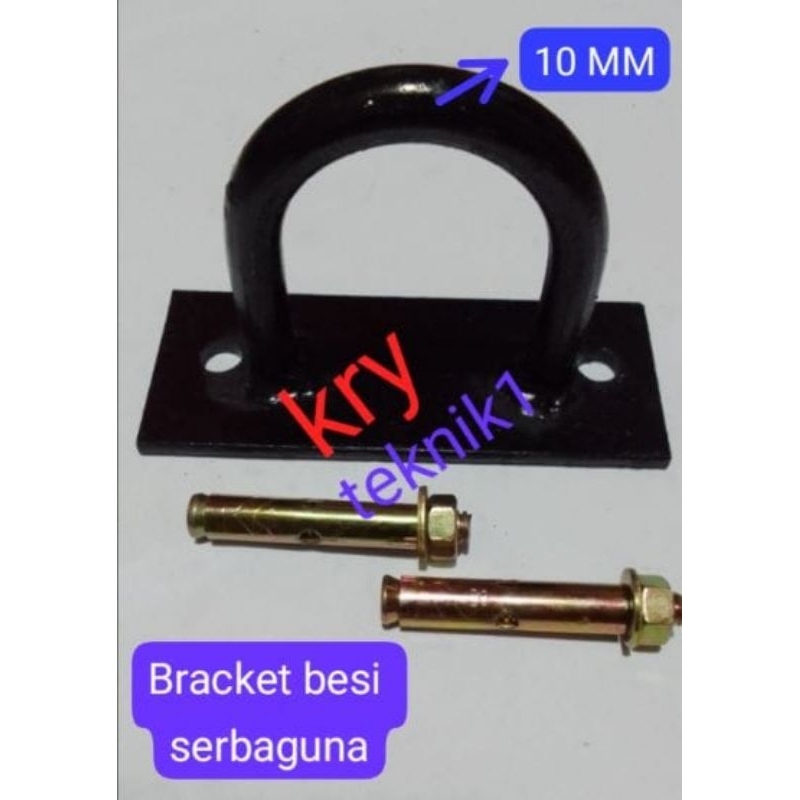Jual bracket besi multifungsi dudukan rantai tempel dinding gantungan ...