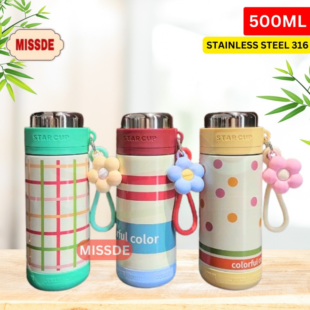 Jual BOTOL TUMBLER 500ML STAINLESS STEEL TAHAN PANAS DINGIN / BOTOL MINUM AESTHETIC / STAR CUP ...