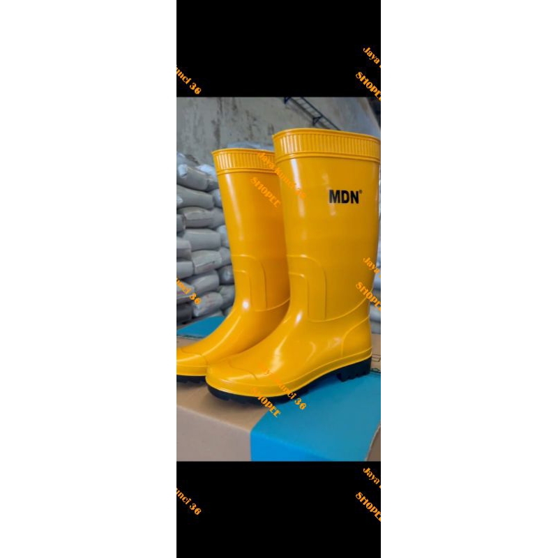 Jual MDN Sepatu Boot KUNING Karet TEBAL Tinggi / Sepatu Boot Proyek ...