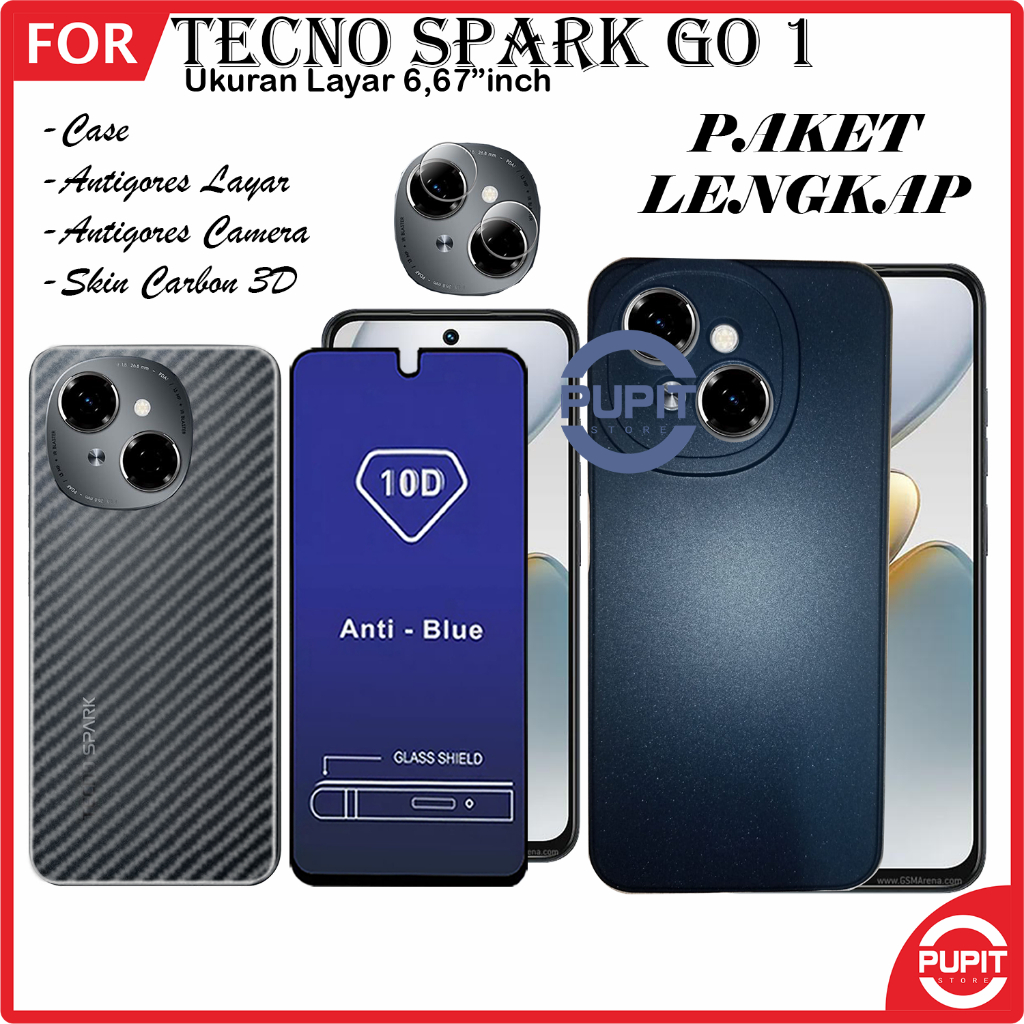 Jual Paket Lengkap 4in1 Case Tecno Spark Go 1 Softcase Shockproof Protect Camera Casing | Shopee ...