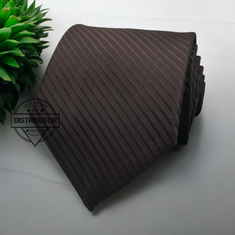 Jual Dasi pria panjang salur warna Coklat tua uk 3 inchi Dasi Wedding ...