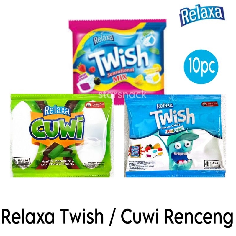 Jual Relaxa Twish Cuwi chewy candy permen renceng isi 10 | Shopee Indonesia