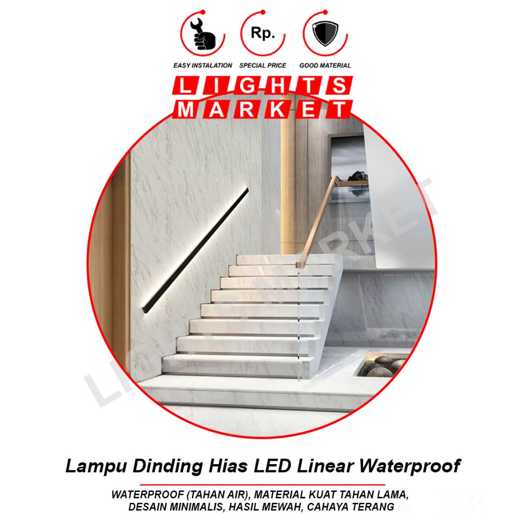 Jual Lampu Tangga LED Step Light Panjang Linear Lampu Hias Dinding ...