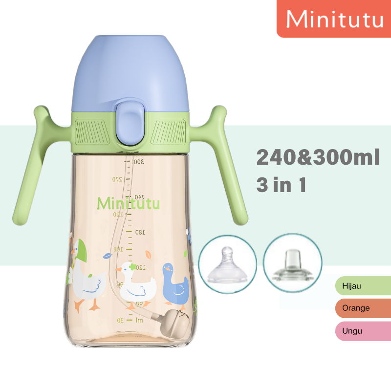 Jual Minitutu Botol Minum Anak PP 3in1 Gelas Minum Bayi Lucu Botol Susu BPA Free Anti Kolik BB31 ...