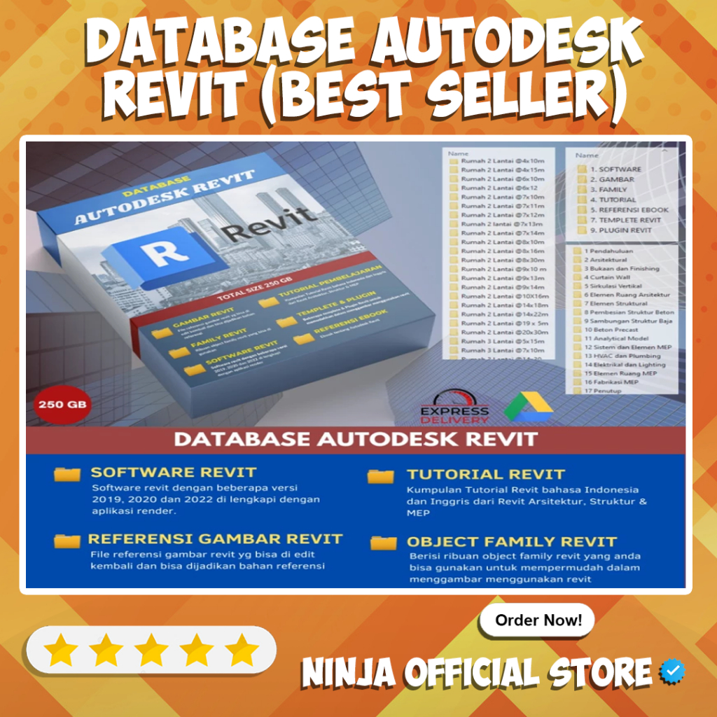Jual Database Project AutoDesk REVIT Auto Desk Referensi Gambar Object Family Template Plugin ...