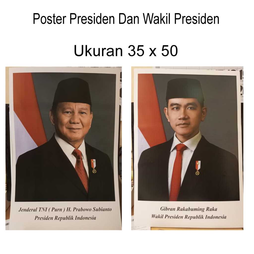 Jual POSTER FOTO PRESIDEN DAN WAKIL PRESIDEN (50x35) | Shopee Indonesia
