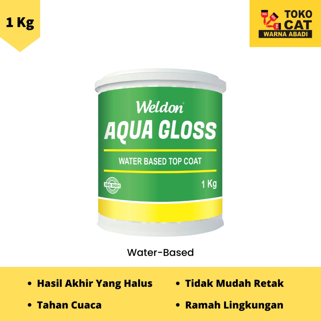 Jual CAT KAYU BESI WELDON AQUA GLOSS KEMASAN 1 LITER | Shopee Indonesia