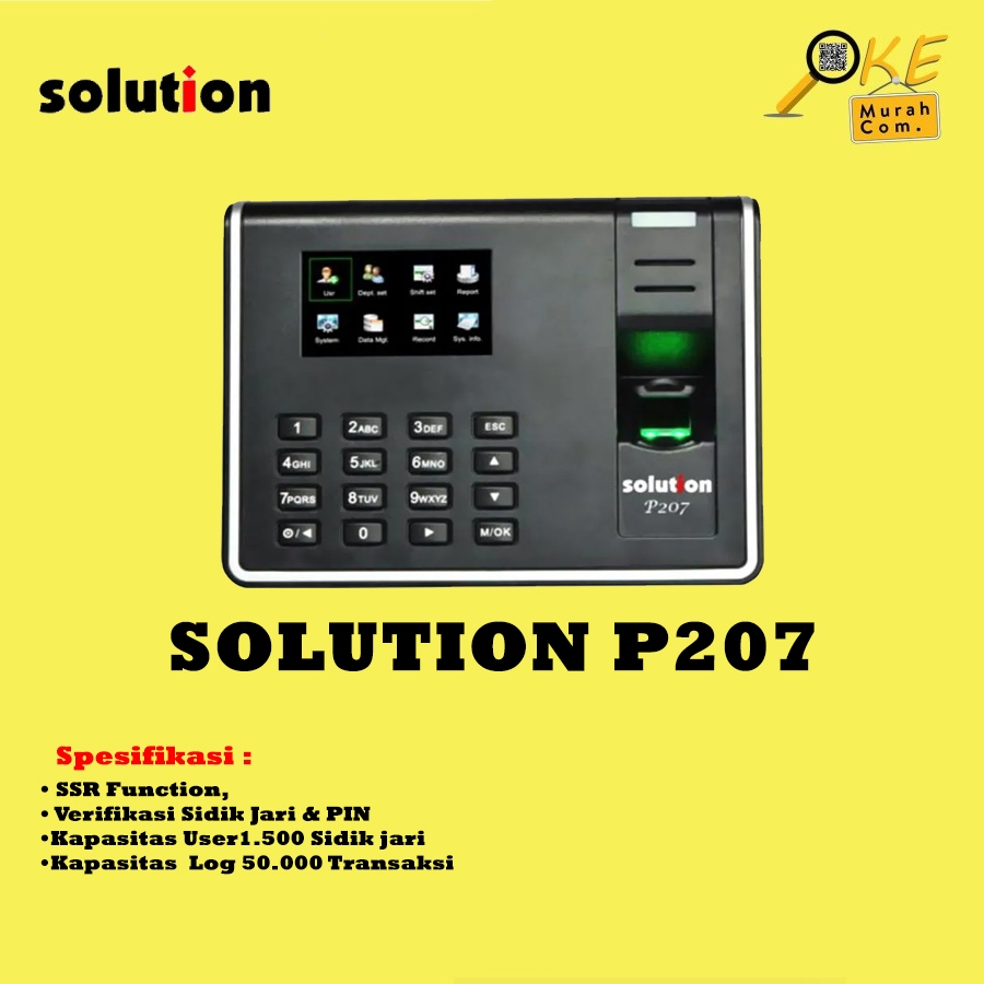 Jual Mesin Absensi Solution P207 / P-207 SSR Function - Fingerprint ...