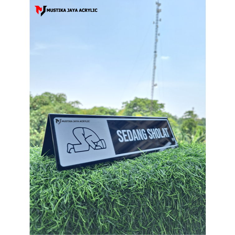Jual SIGN Akrilik tulisan Tanda Istirahat dan Sedang Sholat Peringatan ...
