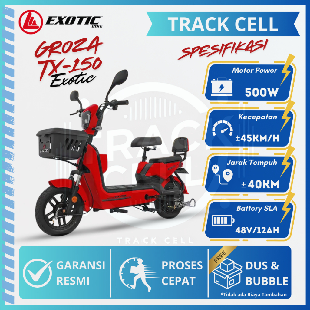Jual Sepeda Listrik EXOTIC GROZA TX 150, 500watt Keranjang Garansi ...