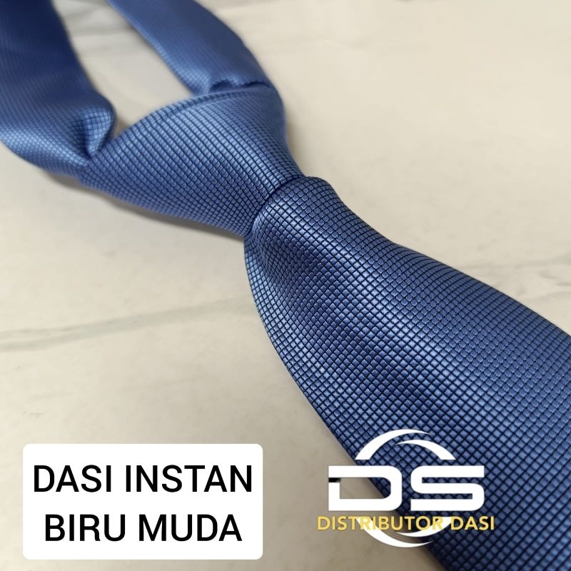 Jual Dasi Instan Pria Motif Bintik Halus Biru Muda Uk Medium 3 Inch 8cm | Shopee Indonesia