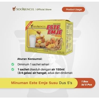 Jual Sido Muncul Minuman Este Emje Susu 5's Dengan GINSENG 1dus isi 5 ...