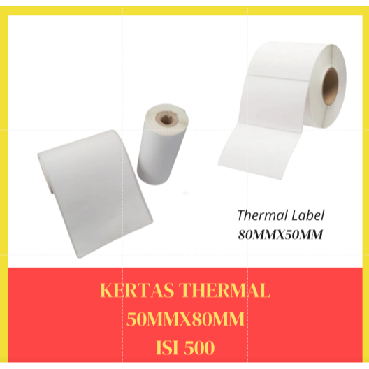 Jual Kertas Sticker Label Thermal Resi 50x80 mm | isi 500 Lembar per ...