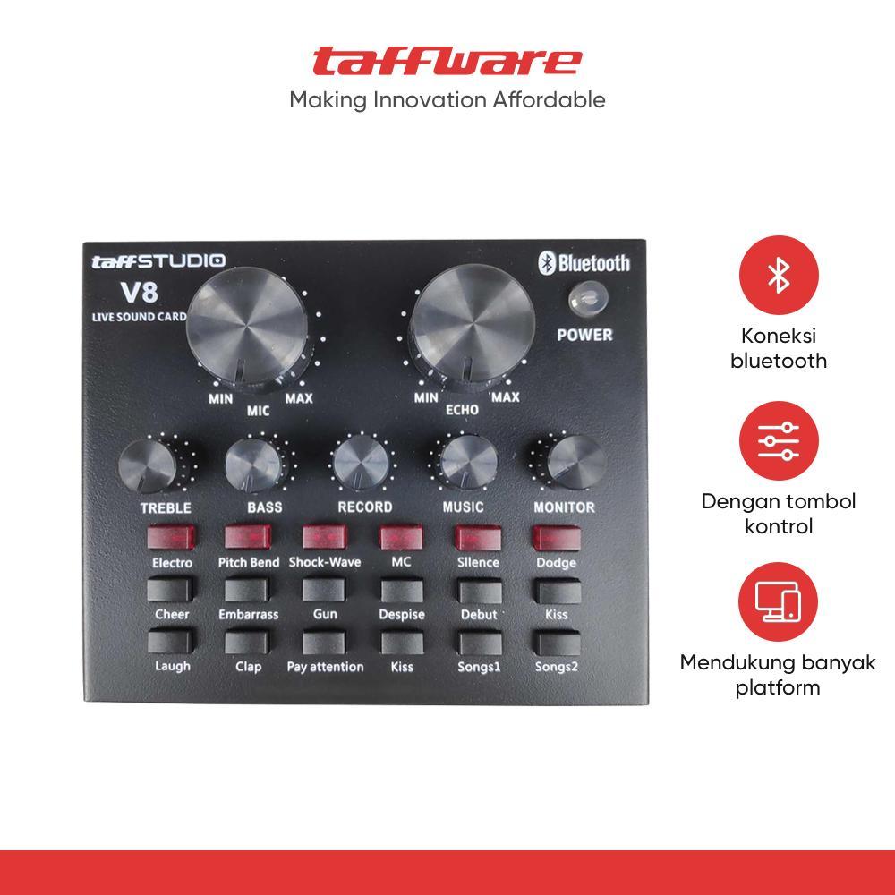 Jual TaffSTUDIO Bluetooth Audio USB External Soundcard Live Broadcast Microphone Headset - V8 ...