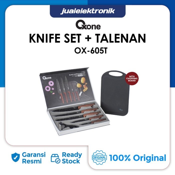 Jual Oxone OX-605T – Black Alumunium Knife Pisau Set + Talenan OX605T | Shopee Indonesia