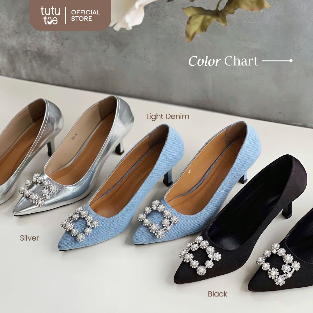 Jual Tutu Toe Sepatu Heels Wanita Monaco Series 7Cm Ujung Lancip Bahan ...