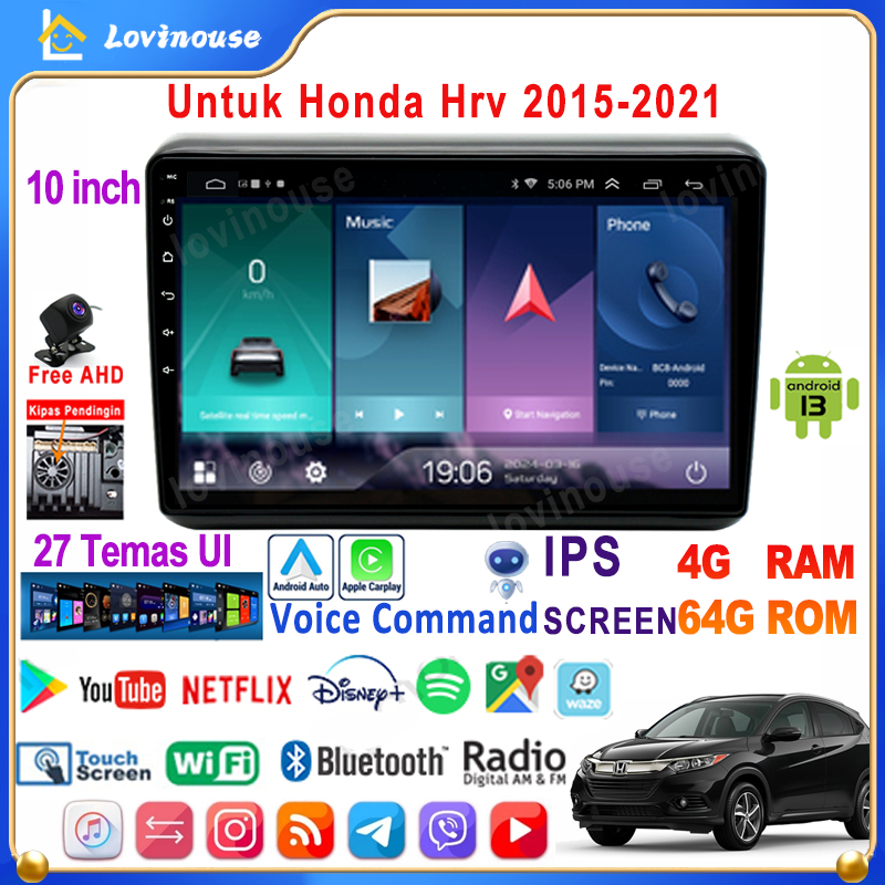 Jual 【Honda HR-V 2015-2021】6G+64G Head Unit Android 10 Inch Termasuk Frame/PNP Soket Android ...