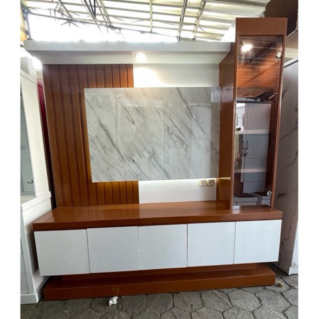 Jual BACKDROP TV LED ESTETIK/BUFET TV MINIMALIS | Shopee Indonesia