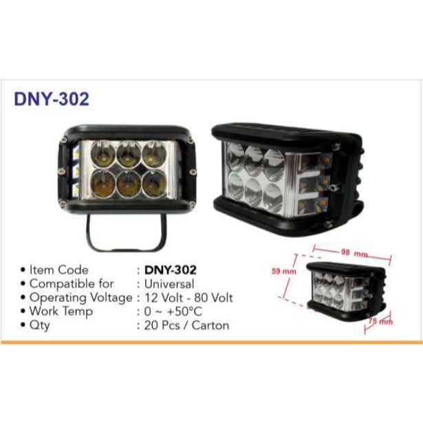 Jual DNY Universal Fog Lamp Lampu Kabut LED 12V-80V Flash Strobo 302 ...