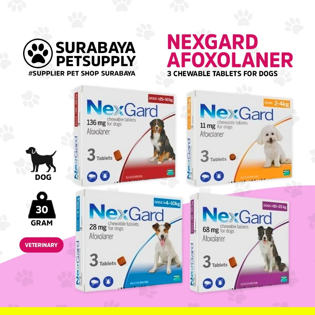 Jual [HARGA PER TABLET] Nexgard chewable tabblets - Obat kutu nextgard ...