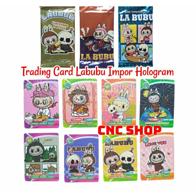 Jual Trading Card Labubu Hologram Impor isi 8 kartu Mainan Kartu Foil ...