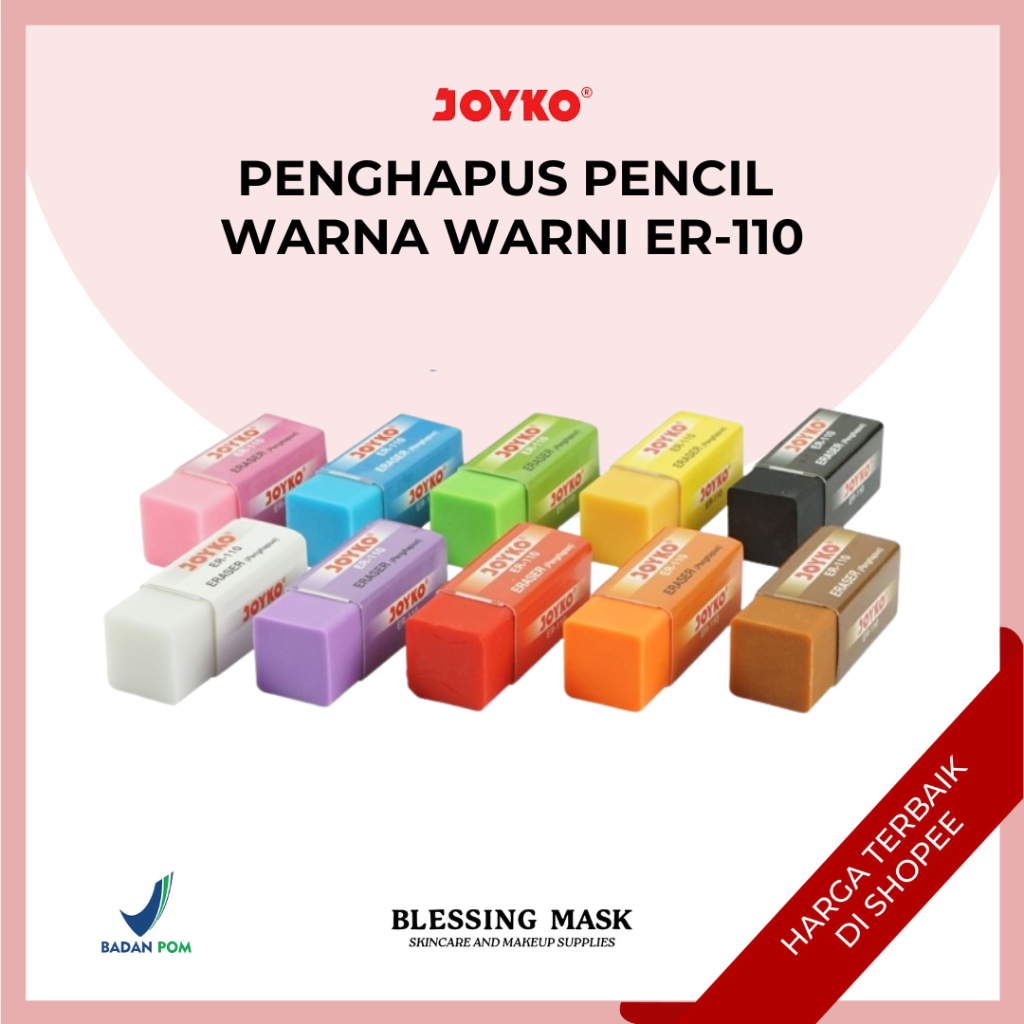 Jual JOYKO Eraser | Penghapus Pencil Warna Warni Joyko ER-110 | ATK Blessingmask | Shopee Indonesia