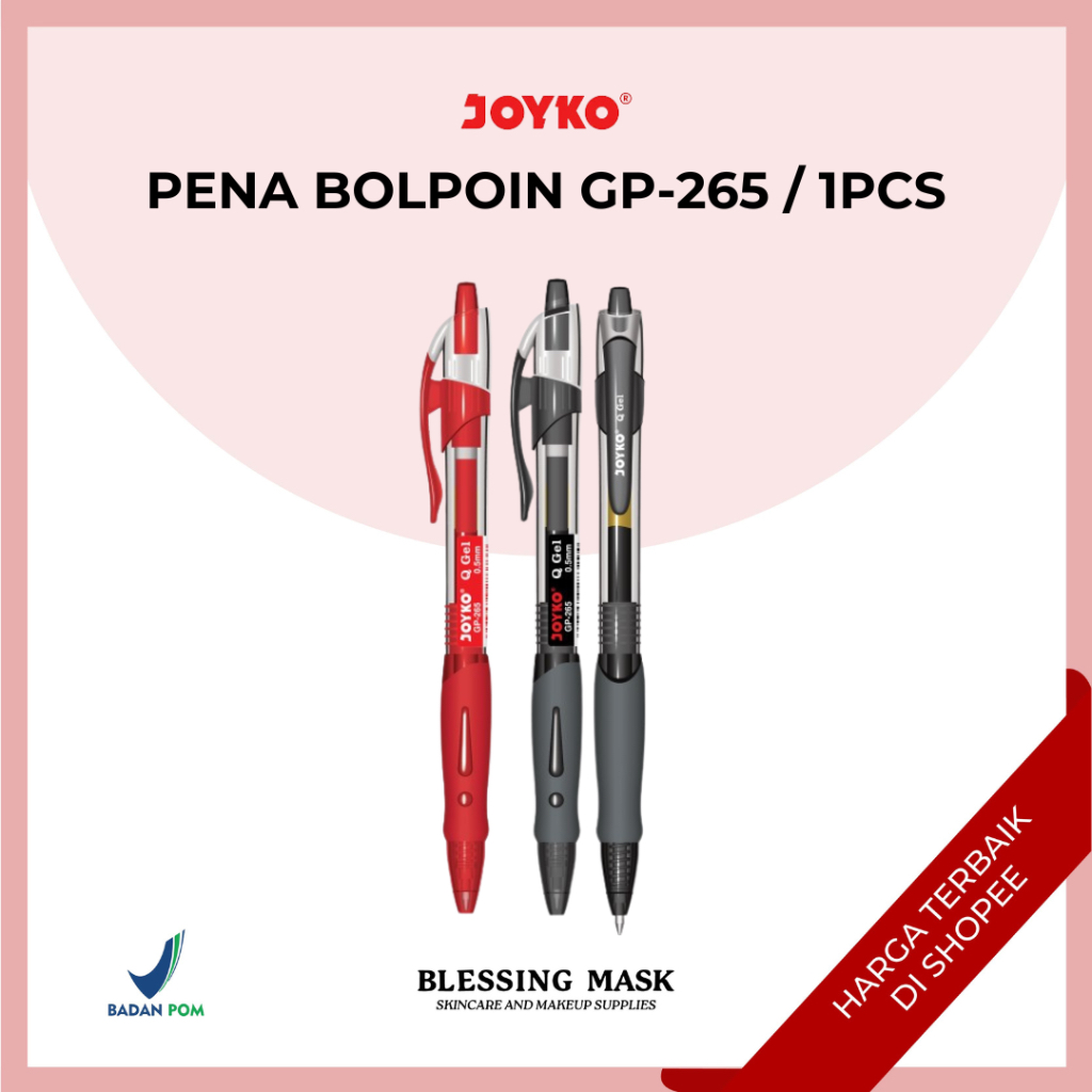 Jual JOYKO Gel Pen | Pulpen Pena Bolpoin Hitam Biru Merah Joyko GP-265 ...