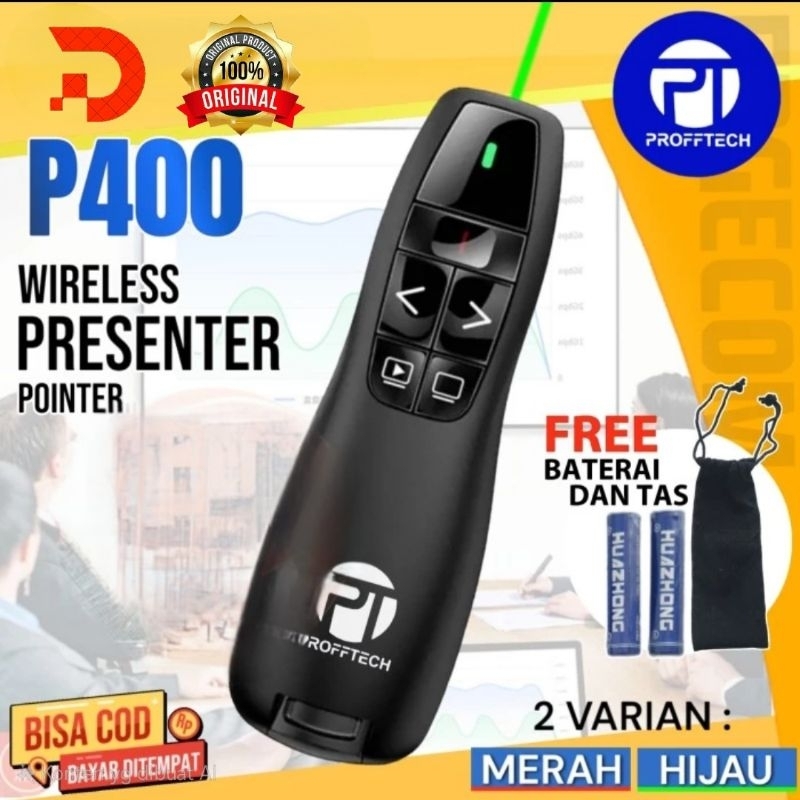 Jual Laser Pointer Profftech P400 Wireless Presenter Laser Hijau ...