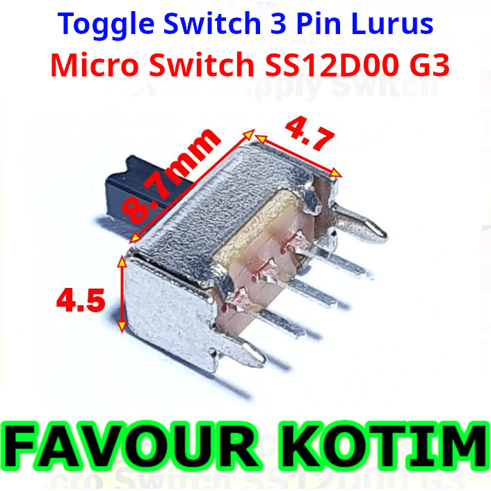 Jual SS12D00 G3 SAKLAR GESER TOGGLE SWITCH 3 PIN MICRO SPDT LURUS FVKOTIM | Shopee Indonesia