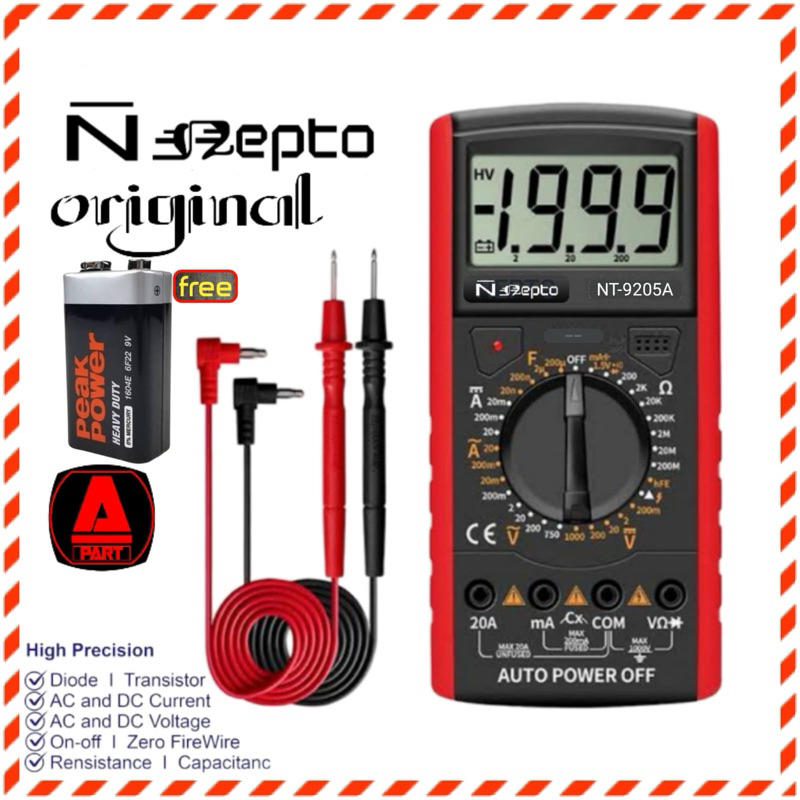 Jual NEPTO NT-9205A Multimeter Avometer AVO METER Multitester Digital ...