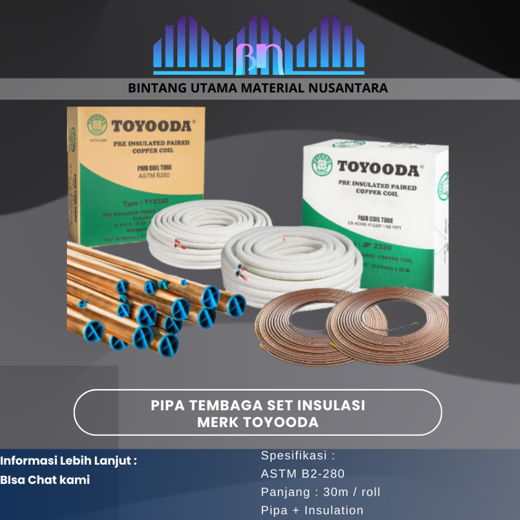 Jual Pipa Tembaga Set Insulasi Merk Toyooda | Shopee Indonesia