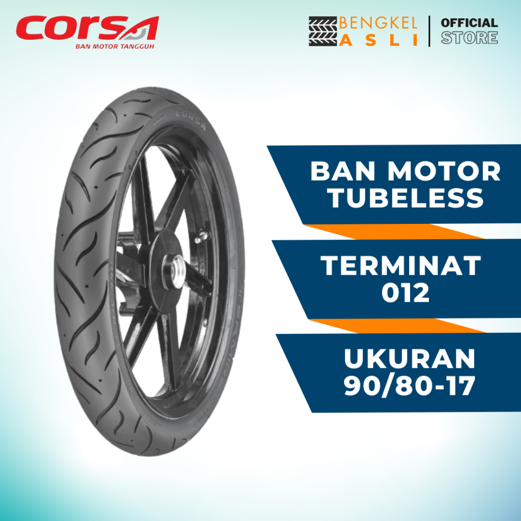 Jual Ban Motor CORSA Terminat012 Ring 17 90/80-17 Tubeless (TL ...