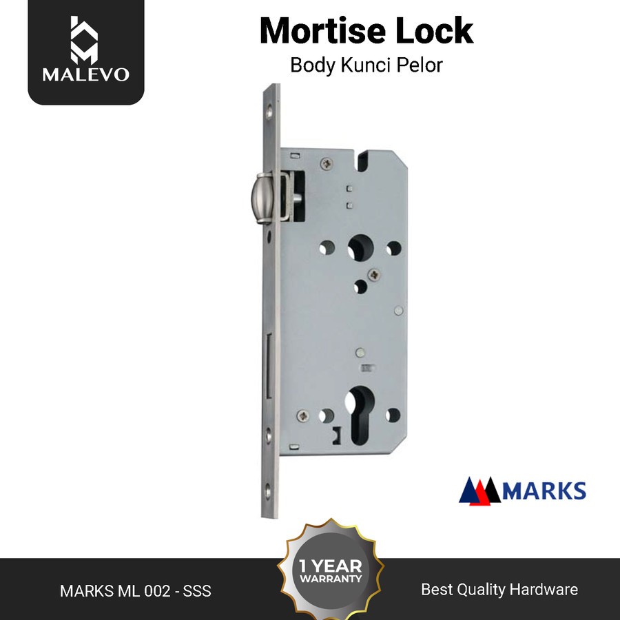 Jual MARKS Mortise Lock ML 002 - SSS (Pintu Besi SUS 304) (Pelor ...
