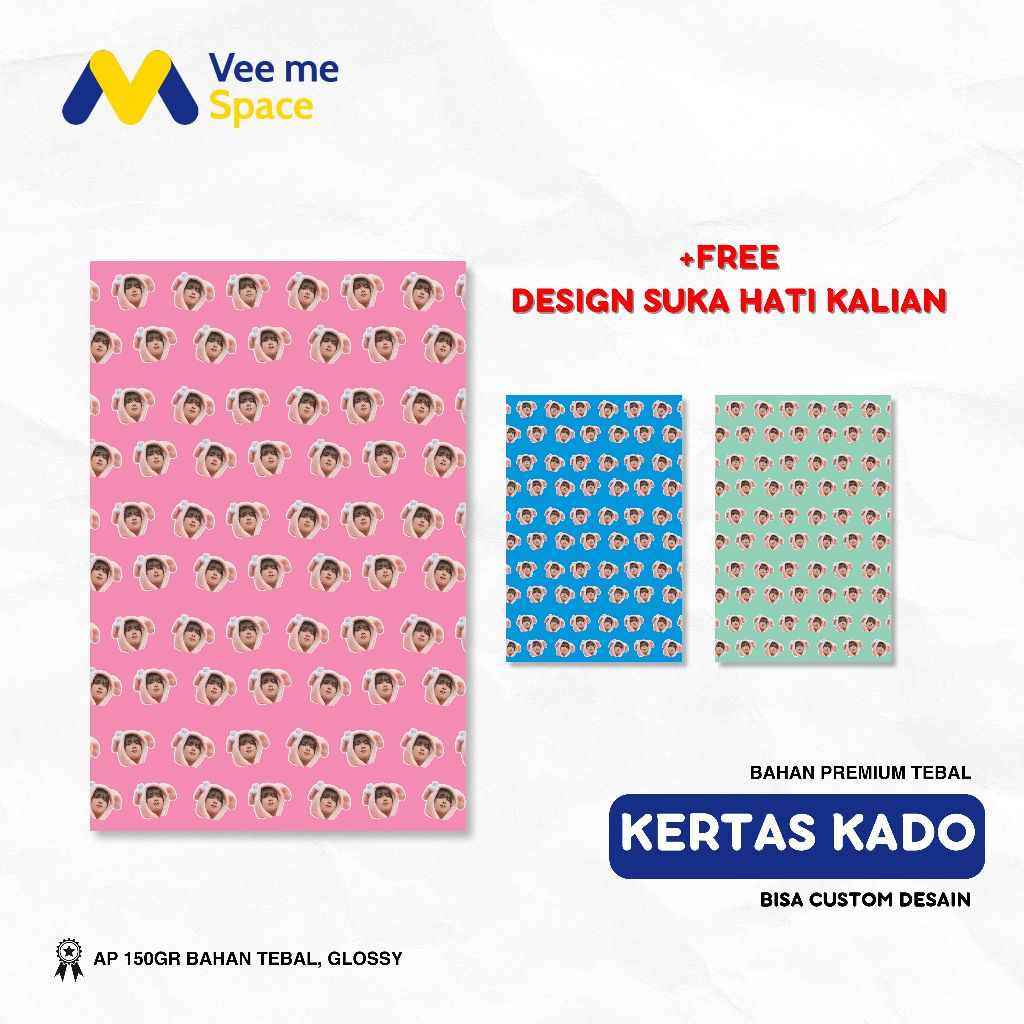 Jual [PERLEMBAR] Kertas Kado Custom | Kertas Kado | Bungkus Kado CUstom ...