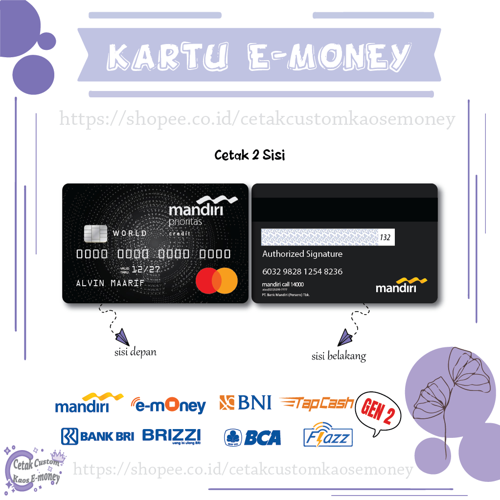 Jual KARTU E MONEY E TOLL CARD MANDIRI PRIORITAS MASTERCARD BLACK CARD ...