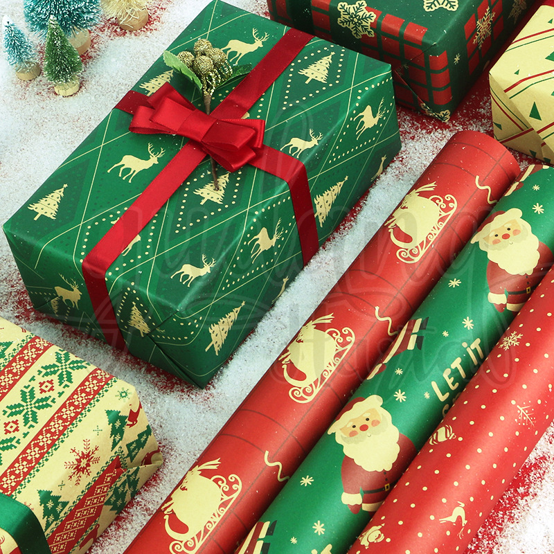 Jual Kertas Kado Natal Vintage Gift Wrapping Paper Model Marry ...