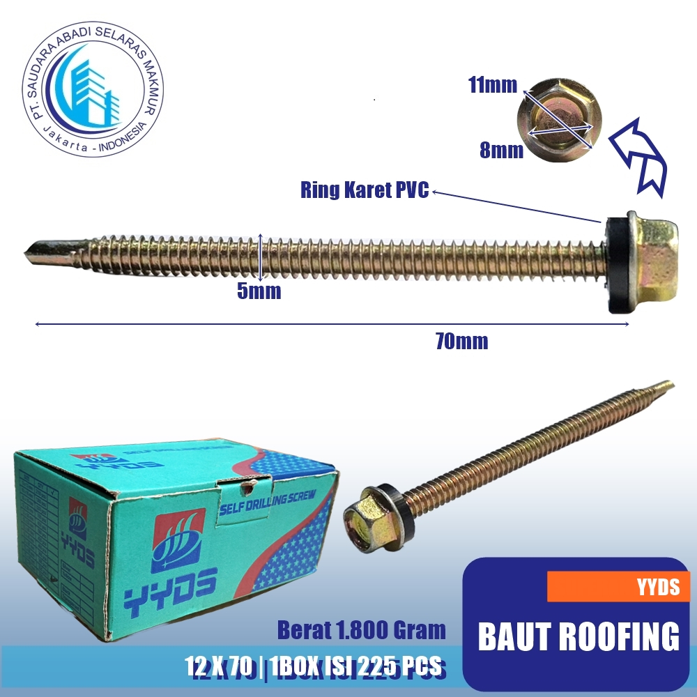 Jual baut roofing 7cm | baut roofing 12x70 | Shopee Indonesia