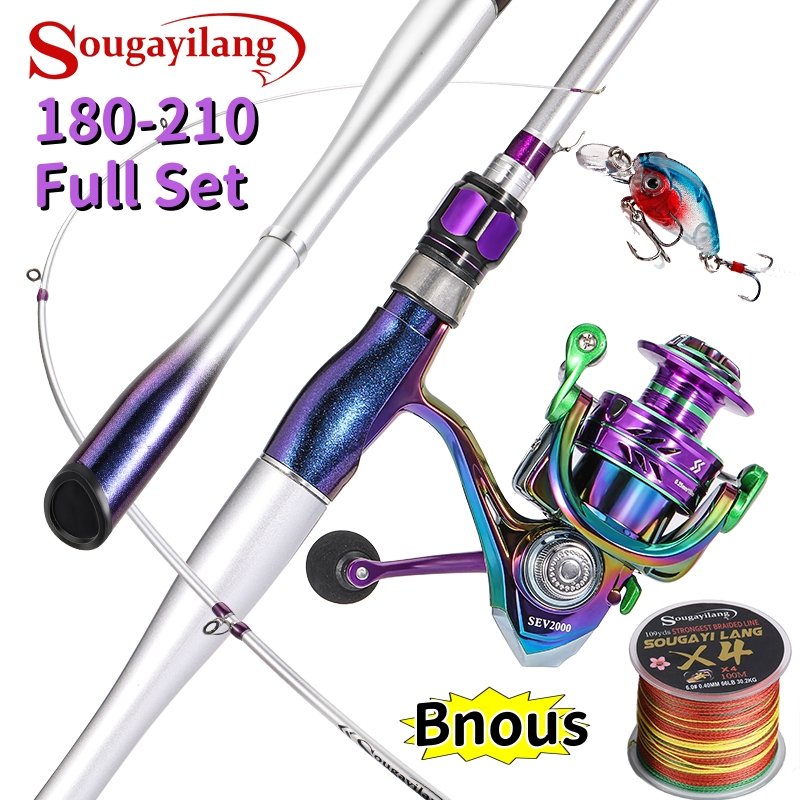 Jual Sougayilang Joran Set 180-210cm 6-12LB Carbon 10kg 1000-5000 Reel ...