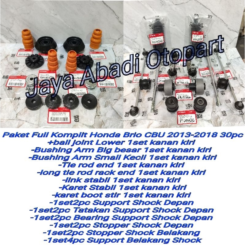 Jual Paket Full Komplit Kaki kaki Honda Brio CBU 2013-2018 30pc ...