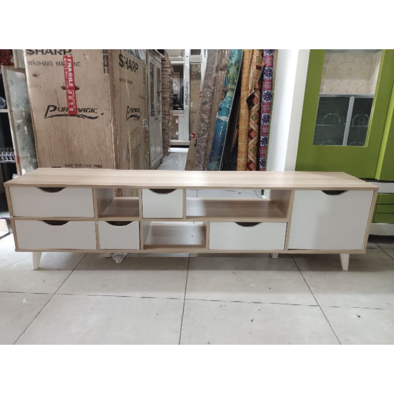 Jual Bupet meja tv rak tv minimalis partisi laci banyak | Shopee Indonesia